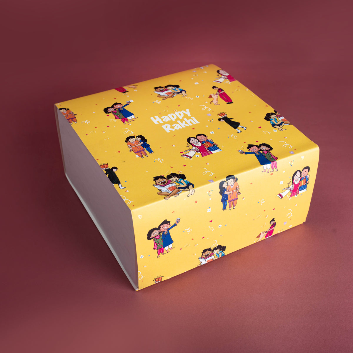 Happy Rakhi Box with Sleeve (Yellow) – The Packing Company