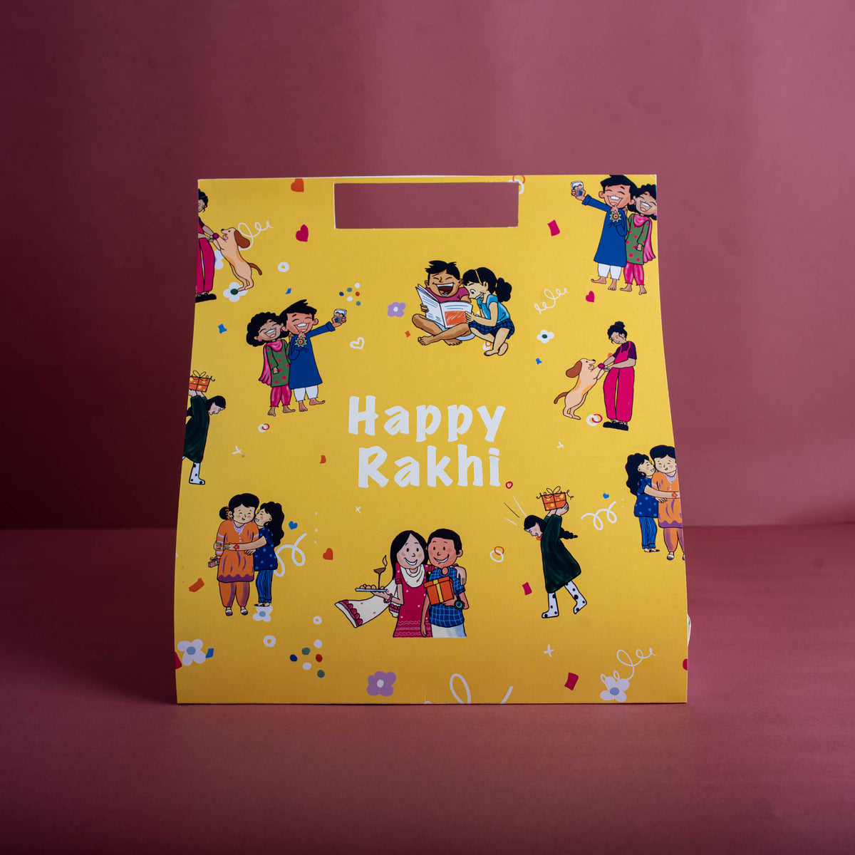 Yellow Happy Rakhi Hamper Carry Bag (Limited Edition) Price per pc: Rs ...