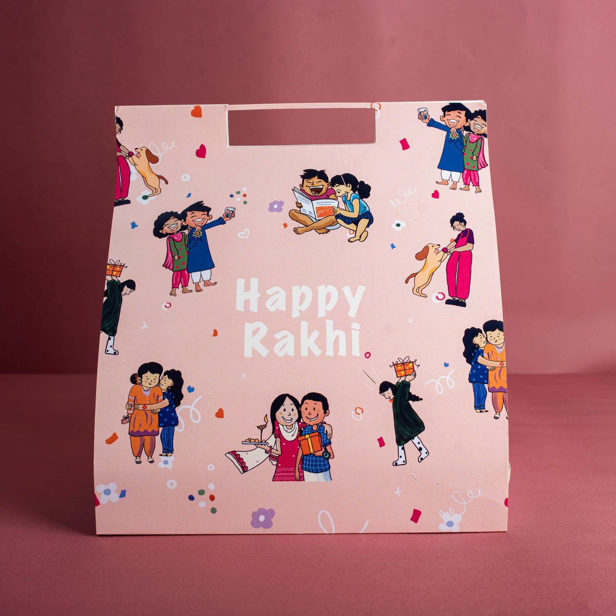 Pink Happy Rakhi Hamper Carry Bag ( Limited Edition ) Price per pc: Rs ...