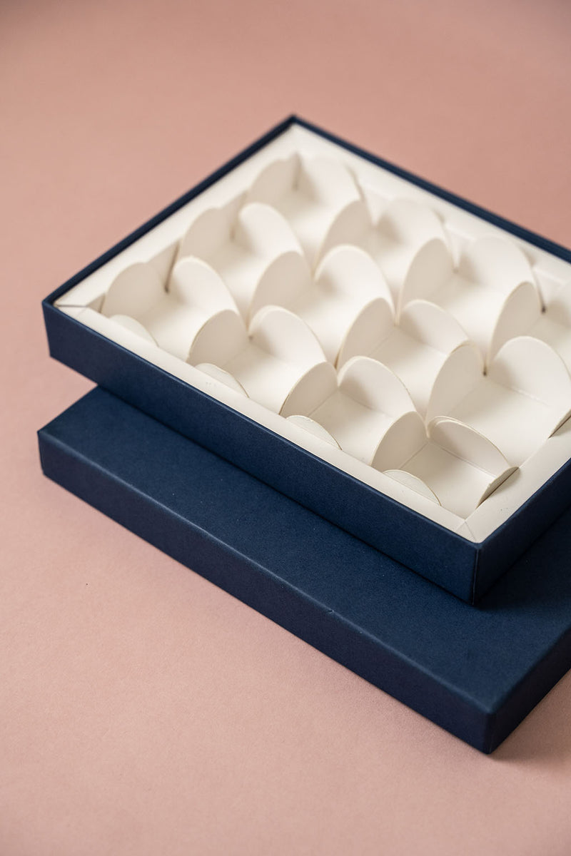 Navy Blue Rigid Chocolate Box (Cavity of 12 pcs) – The Packing Company