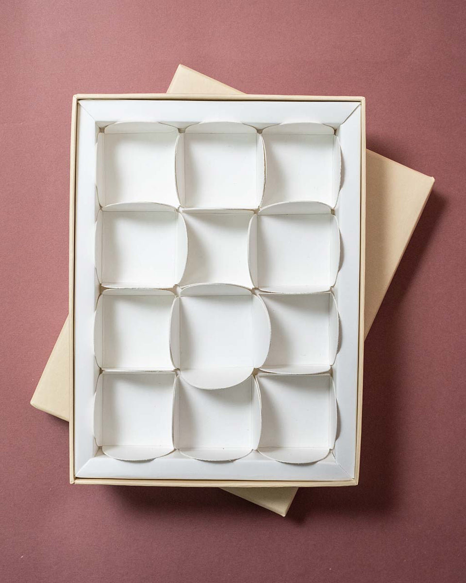 Cream Rigid Chocolate Box (Cavity of 12 pcs) – The Packing Company