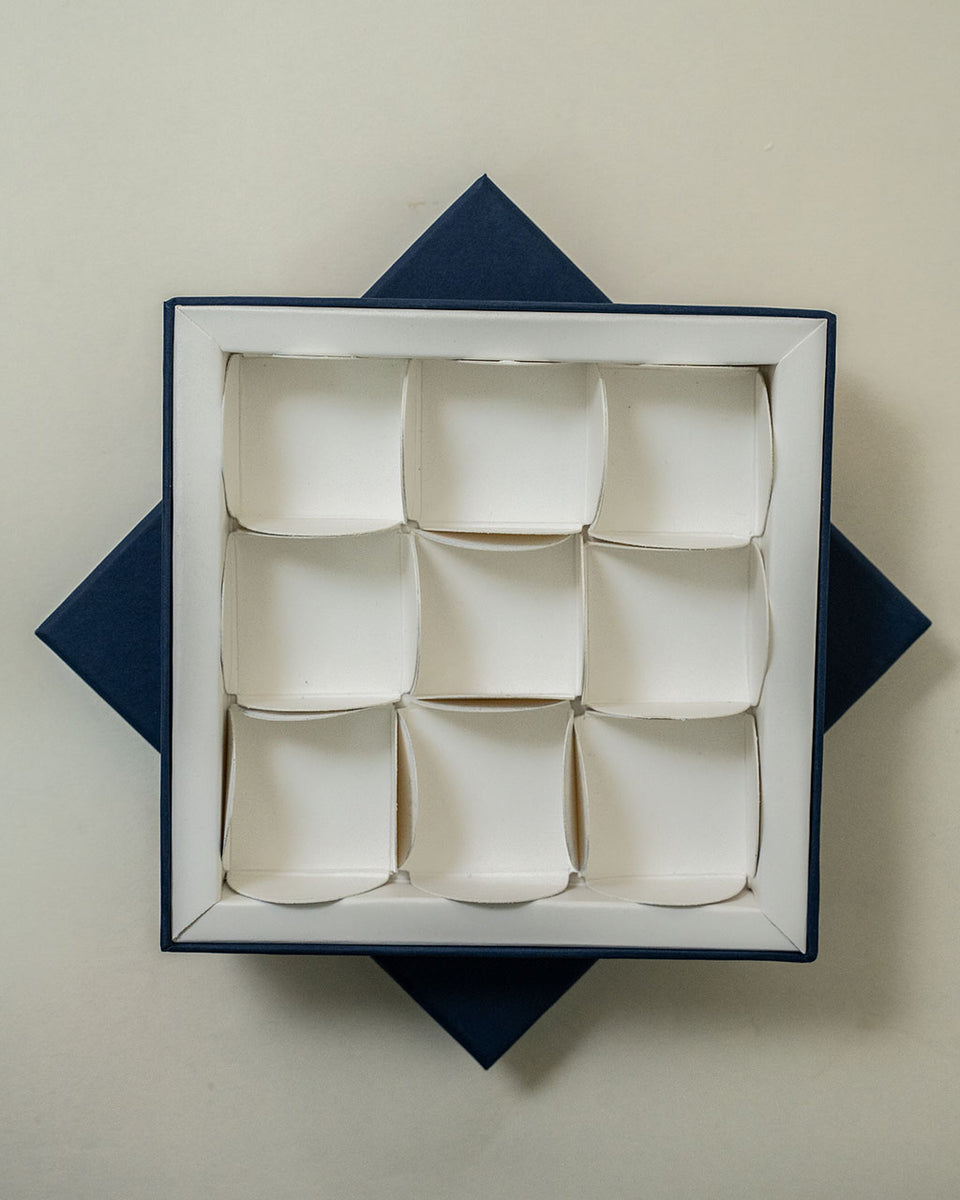 Navy Blue Rigid Chocolate Box (Cavity of 9 pcs) – The Packing Company