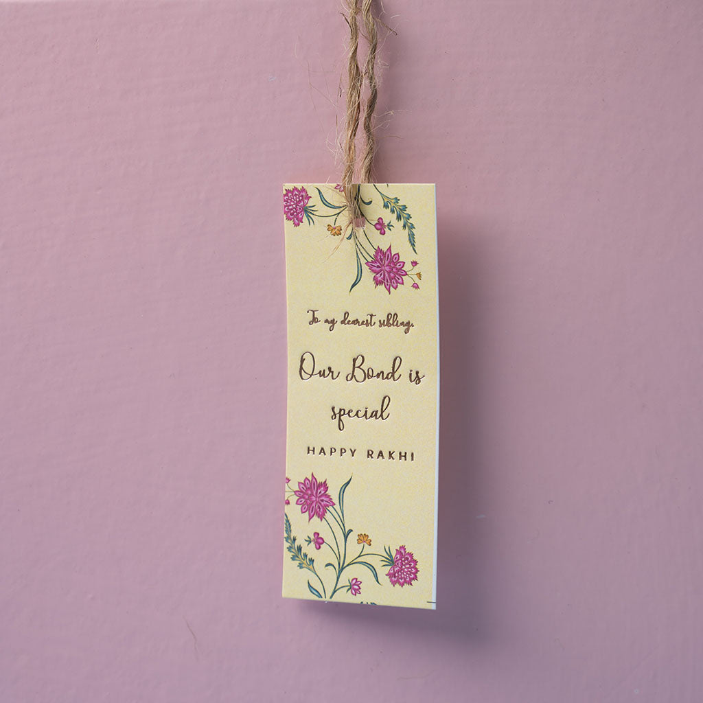 Floral Rakhi Tag (Rectangle Pack of 10) – The Packing Company